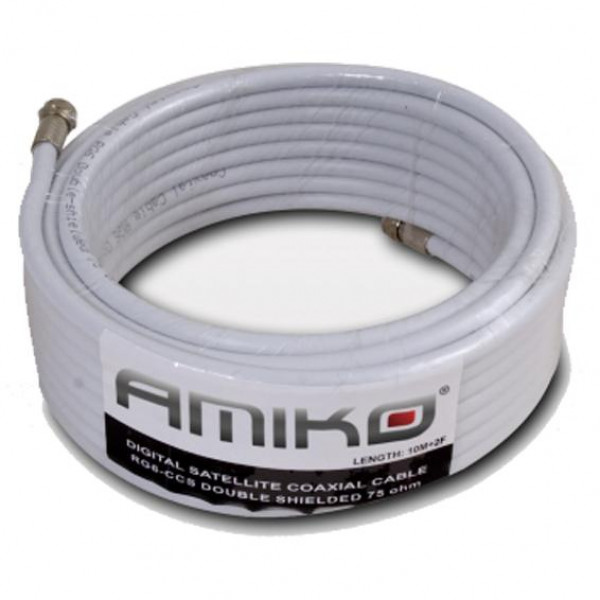 Amiko Koaksijalni kabel RG-6, CCS, 90dB, 10 met. Sa konektorima - RG6/90dB - 10m