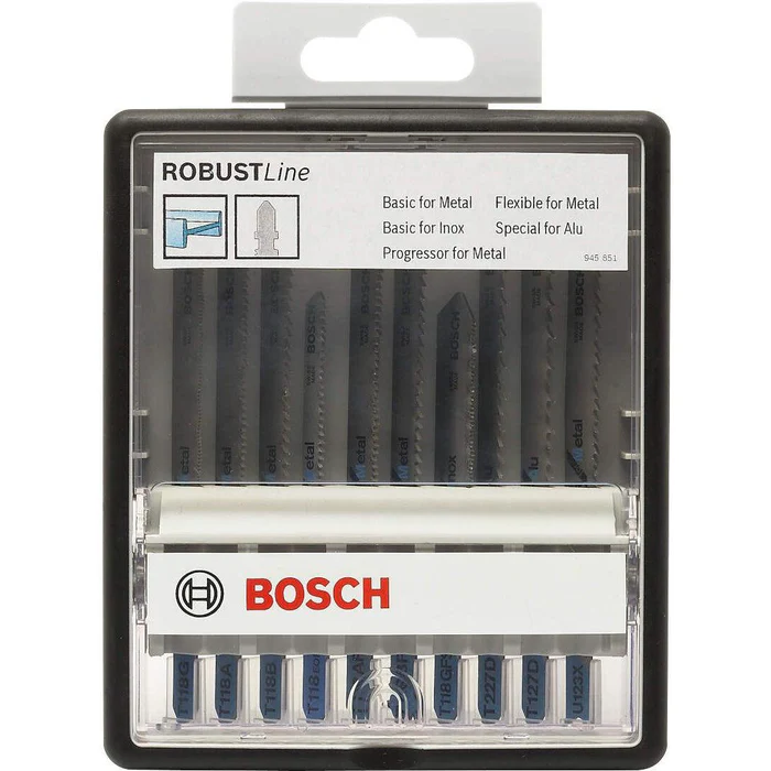 Bosch 10-delni Robust Line set listova ubodne testere Metal Expert T-prihvat T 118 G; T 118 A; T 118 B; T 118 EOF; T 118 AF; T 118 BF; T 118 GFS; T 227 D; T 127 D; T 123 X - 2607010541