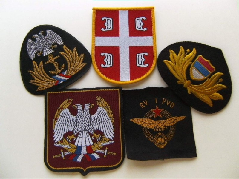 Prišivci - 5 komada ( Milicija, VS, VSCG, JNA )
