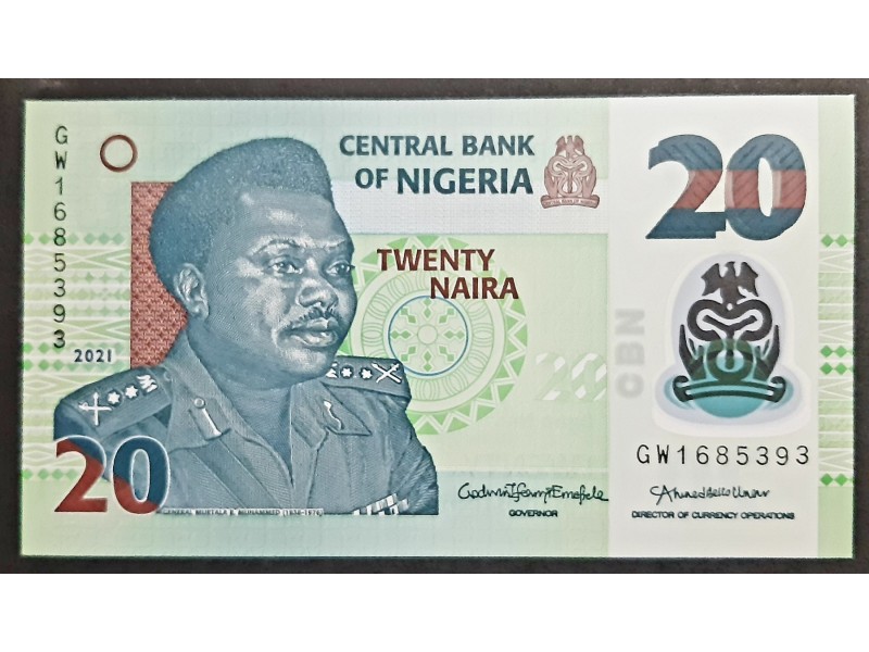 20 Naira 2021 god. Nigerija UNC