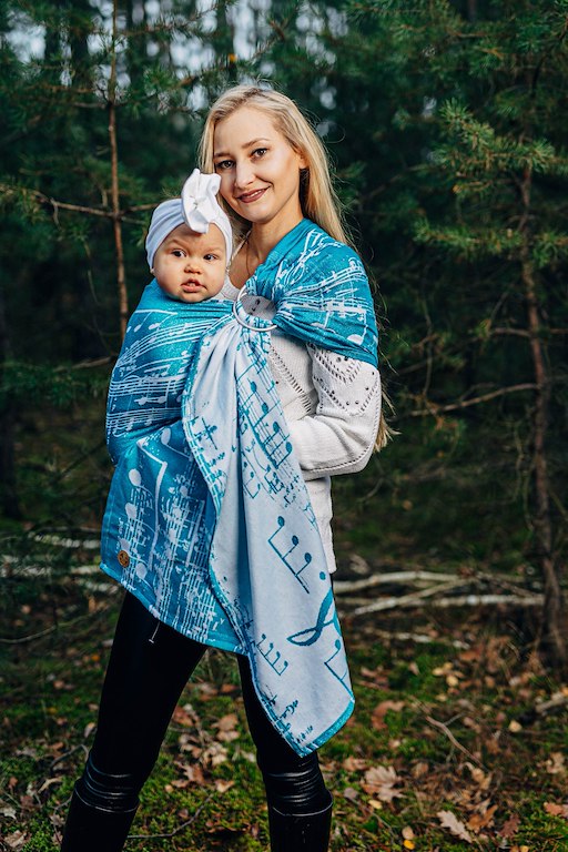 LennyLamb ring-sling Symphony Icy – merino & svila & kašmir