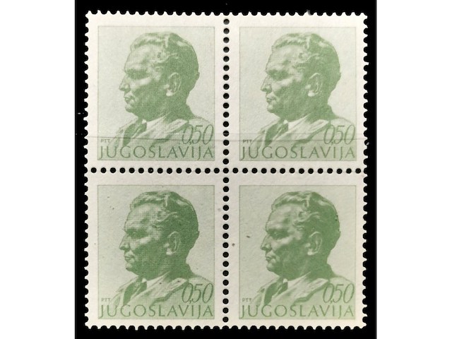 REDOVNE TITO 0.50 ZČ 13 1/4 : 12 1/2 MAT 1976 ČETVERAC