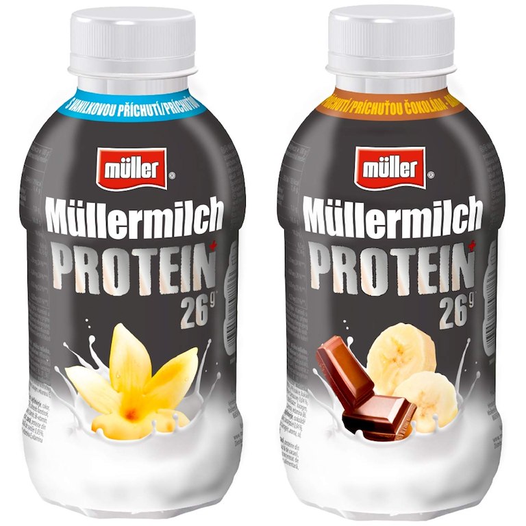 Muller protein müllermilch vanila čokolada/banana 400g muller