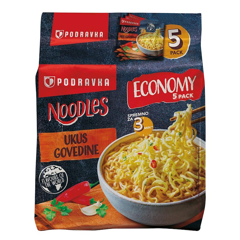 Podravka nudle govedina fini mini 5x75g podravka