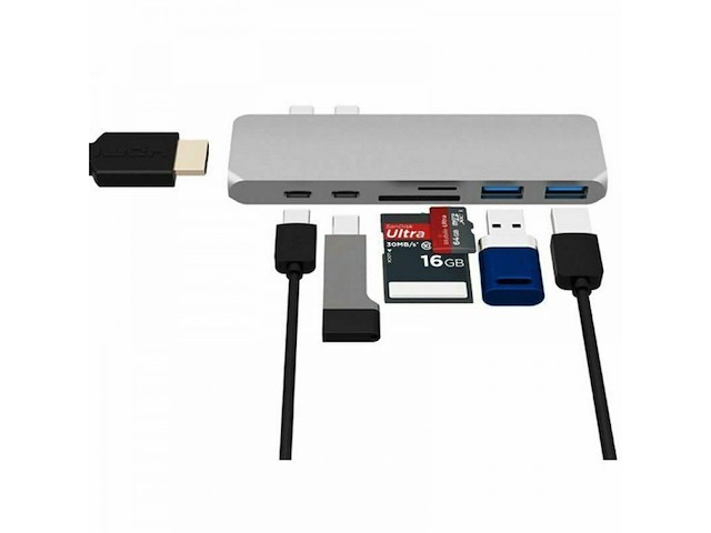 7in1 USB-C Hub HDMI Dual za Apple Macbook m1 m2 air pro