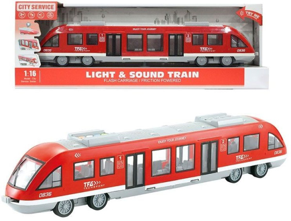 Tramvaj sa zvukom i svetlom, 1:16, Dm Toys, Red