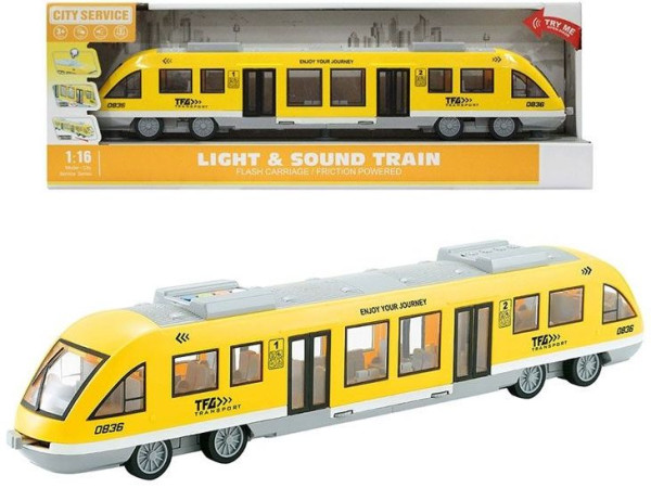 Tramvaj sa zvukom i svetlom, 1:16, Dm Toys, Yellow