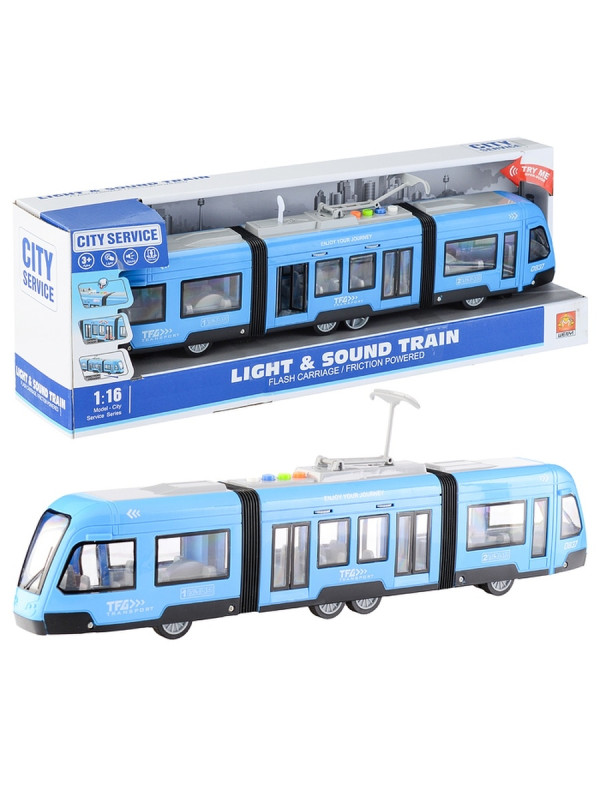 Tramvaj sa zvukom i svetlom, 1:16, Dm Toys, Blue