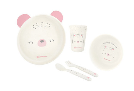 KikkaBoo set posuđa 4 dela bear with me pink ( KKB40134 )