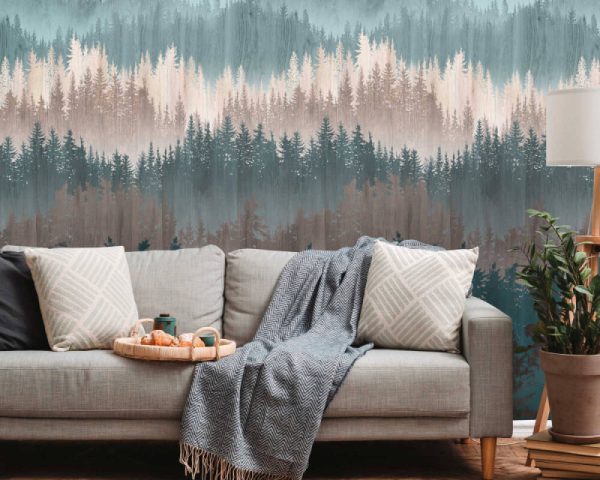 LIVINGWALLS WALLPAPER «FABRIC, BEIGE, GREEN, GREY» 391811