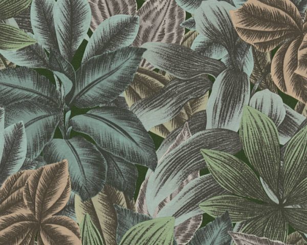 LIVINGWALLS WALLPAPER «FLORAL, BEIGE, CREAM, GREEN, GREY» 392223