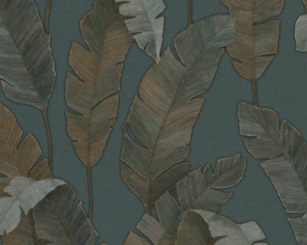 LIVINGWALLS WALLPAPER «FLORAL, BLUE, BROWN, GREEN» 392183