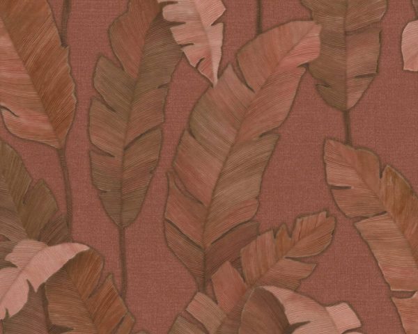 LIVINGWALLS WALLPAPER «FLORAL, BROWN, ORANGE, RED» 392181