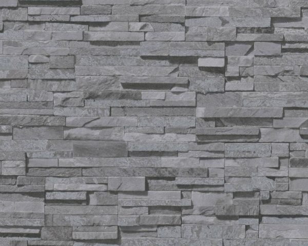 LIVINGWALLS WALLPAPER «STONE, BLACK, GREY» 388163