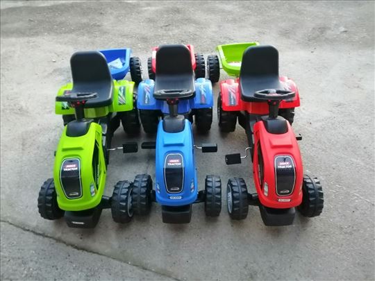 Deciji traktori na pedale plavi,crveni, zeleni