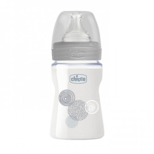 Chicco Staklena flašica 150ML silikon siva