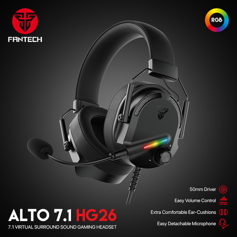 Slusalice Gaming Fantech HG26 Alto 7.1 crne