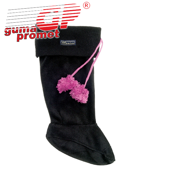 Čarapa 33022 Ženska Maniera (crno – roze uložna filcana)