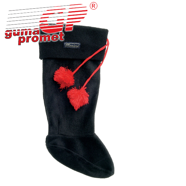 Čarapa 33023 Ženska Maniera (crno – crvena uložna filcana)
