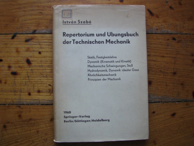 ISTVAN SZABO-REPERTORIUM UND UBUNGSBUCH DER TECHNISCHEN