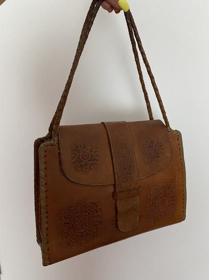 Vintage kozna torba rucni rad