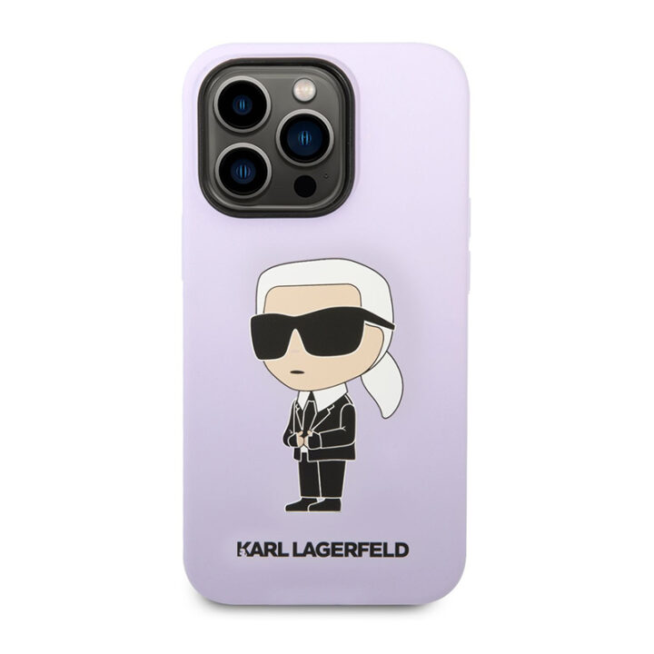 Futrola Silikon Karl Lagerfeld NFT Ikonik Hard Case Za Iphone 14 Pro Ljubicasta Full ORG (KLHCP14LSNIKBC)