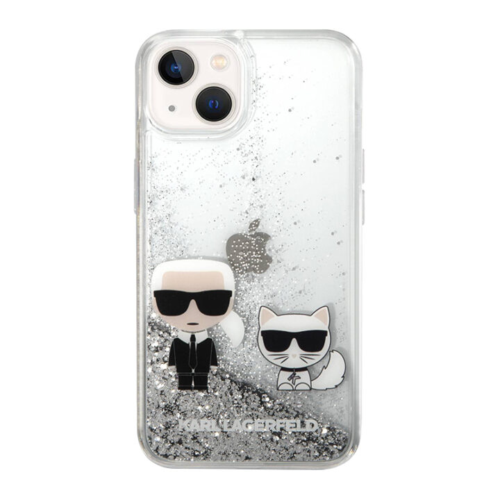 Futrola Karl Lagerfeld Liquid Glitter Case Karl And Choupette Za Iphone 14 Srebrna Full ORG (KLHCP14SGKCS)