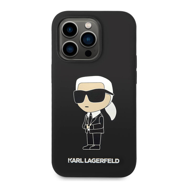Futrola Silikon Karl Lagerfeld NFT Ikonik Hard Case Za Iphone 14 Pro Crna Full ORG (KLHCP14LSNIKBC)