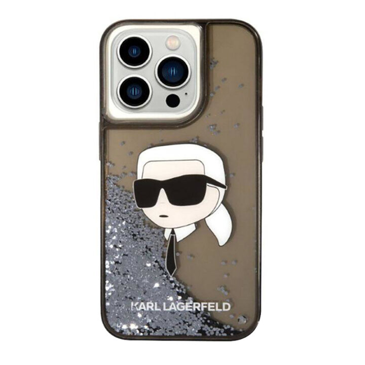 Futrola Karl Lagerfeld Liquid Glitter NFT Karl’s Head Hard Za Iphone 14 Pro Crna Full ORG (KLHCP14LLNKHC)