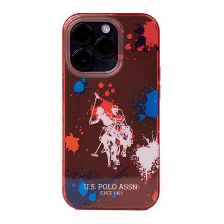 Futrola Polo With Splatter Pattern & Horse Logo Za Iphone 14 Pro Crvena Full ORG (USHCP14LUDER)