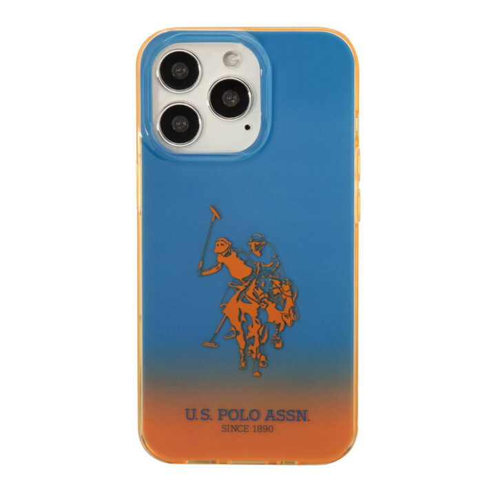 Futrola Polo Gradient Case With Dyed – Bumper & Horse Logo Za Iphone 14 Pro Plavo-Narandzasta Full ORG (USHCP14LELOB)