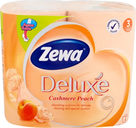 Zewa
Deluxe Cashmere Peach toaletni papir - breskva, troslojni, 4 Aquatube rolne, 4 kom