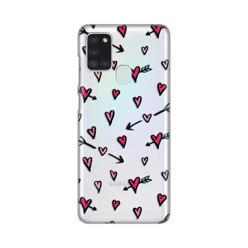 Silikonska futrola - maska print Skin za Samsung A217F Galaxy A21s Heart Pattern