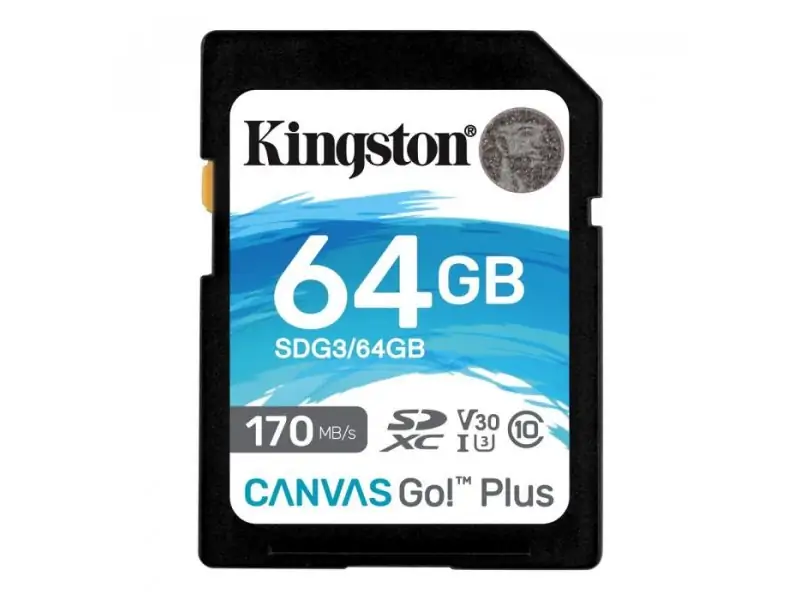 KINGSTON MEMORIJSKA KARTICA CANVAS GO! PLUS SD 64GB SDG3/64GB