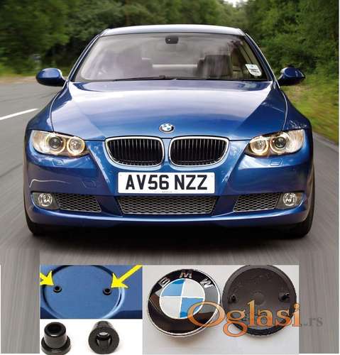 BMW ALUMINIJUMSKI znak haube E90 originalni reljefni 82 mm
