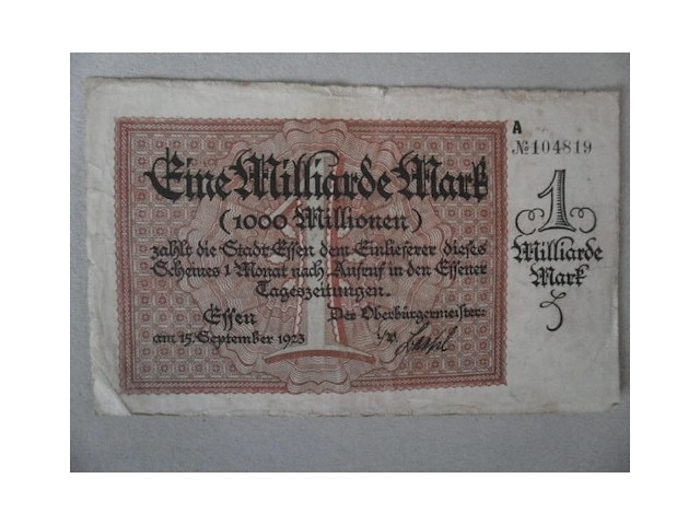 1 MILLIARDE MARK 1923.