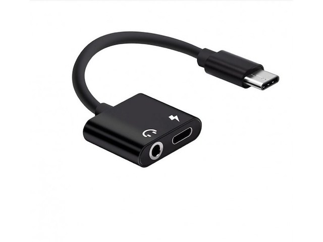 Kabl adapter USB C muški-3.5mm stereo ženski+USB C žens