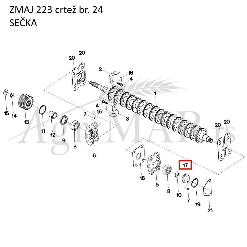222.0402231 poklopac osovine sečke (sl.24/17)