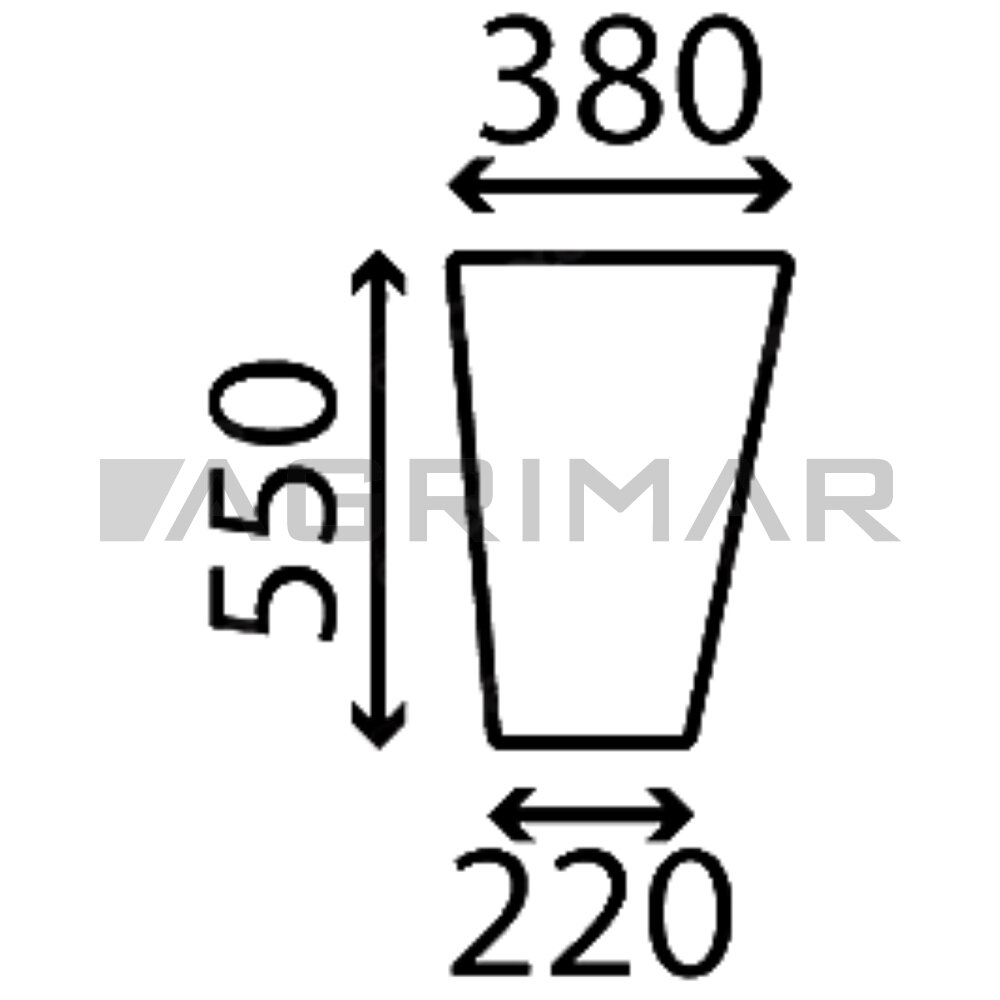 staklo prednje donje - tonirano 550 x 380 x 220 mm [FENDT-385.500.350.040]