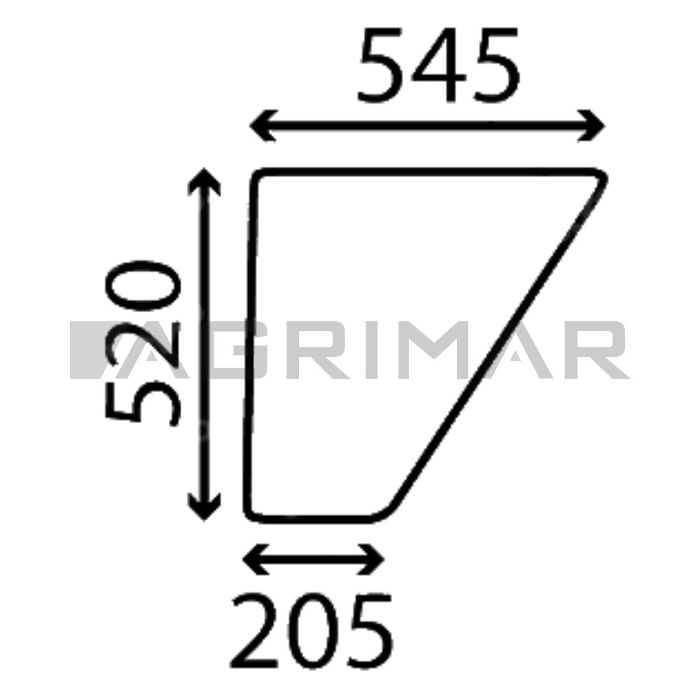 staklo vrata donje 545 x 520 x 205 mm [FENDT-178.810.110.040]