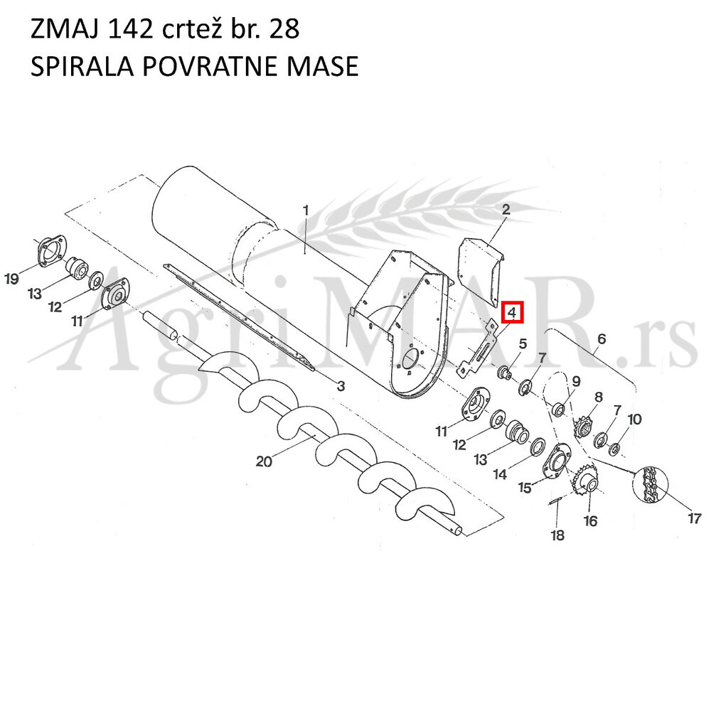 141.0461025 nosač zateznog lanca