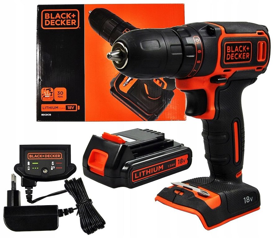 Black+Decker bušilica/odvijač BDCDC18 Lithium 1.5AH 18V/NOVO