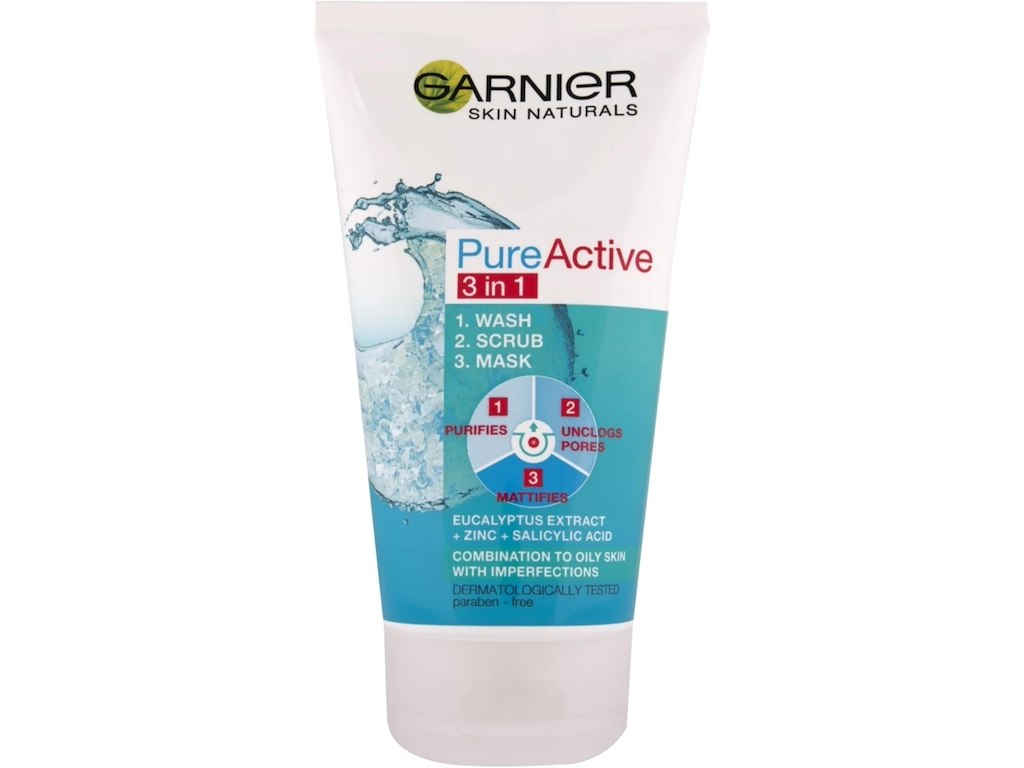 Garnier Skin Gel za čišćenje + piling + maska 3u1 Naturals Pure Active 150 ml