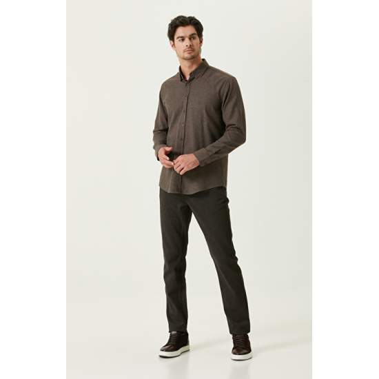 Slim Fit Brown Pants