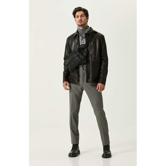 Slim Fit Gray Wool Trousers