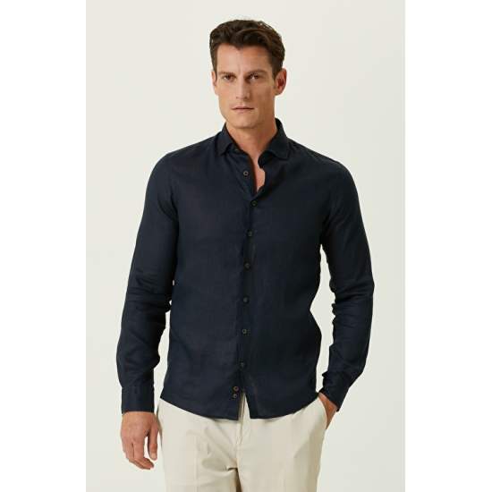 Navy Blue Comfort Fit Shirt