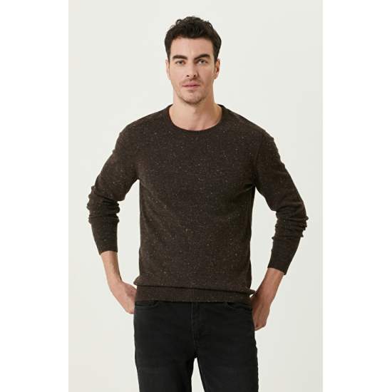 Brown Wool Blended Knitwear