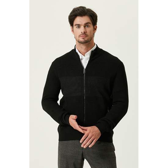 Black Wool Cardigan