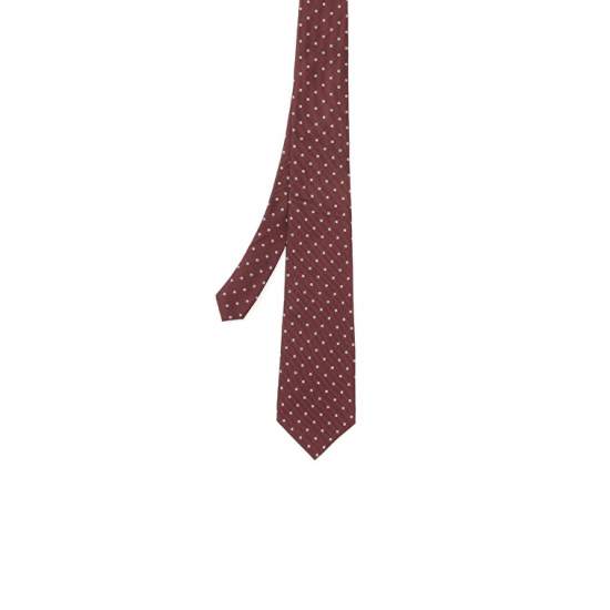 Claret Red Patterned Silk Tie