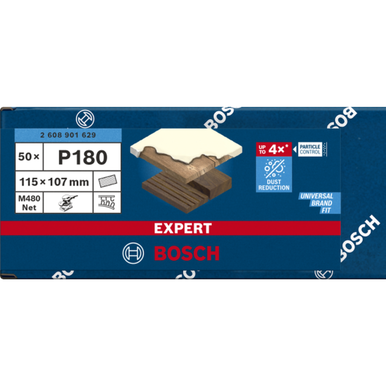 Bosch Brusni list EXPERT M480 za vibracionu brusilicu 115 x 107mm granulacija 240 – 50 komada, 2608901630